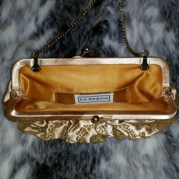 La Regale | Bags | La Regale Gold Beaded Coin Purse Evening Bag | Poshmark